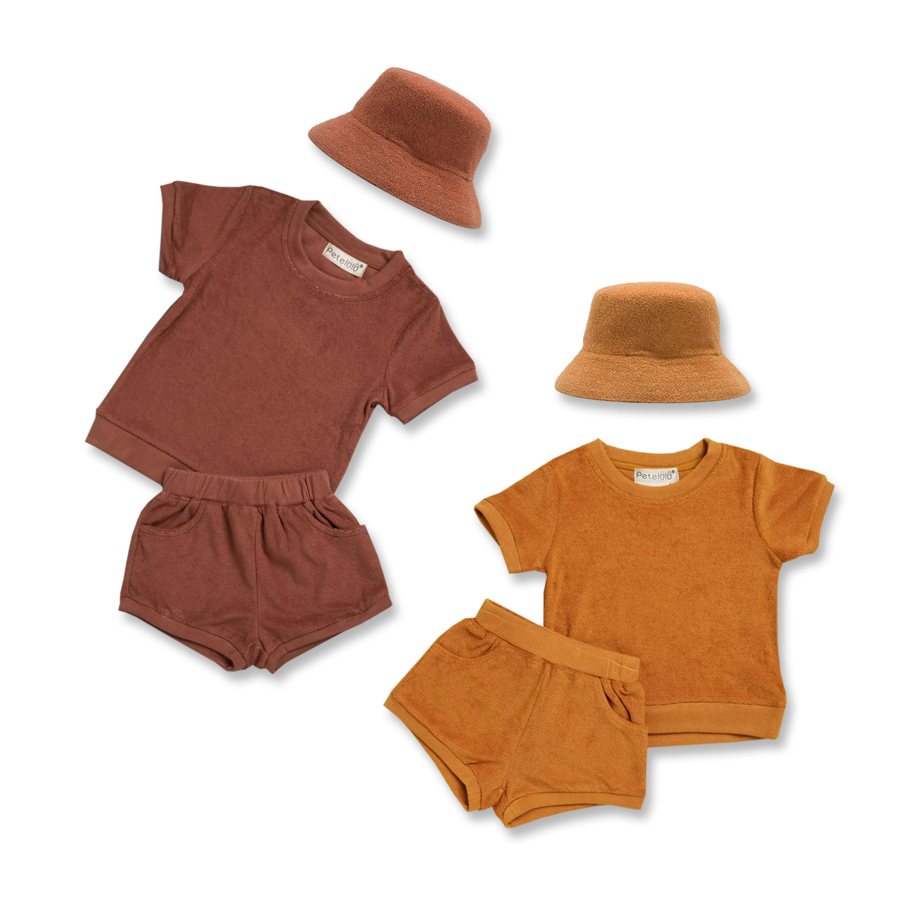 Custom Crew Neck Short Sleeeves Cotton Clothing Set - petelulu